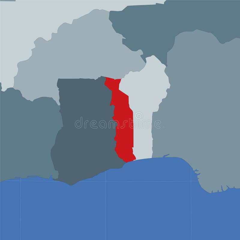 Shape of the Togo in Context of Neighbour. Stock Vector - Illustration ...