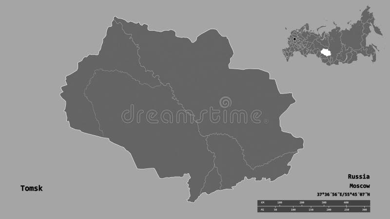 Tomsk, Region of Russia, Zoomed. Administrative Stock Illustration ...