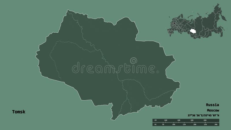 Tomsk, Region of Russia, Zoomed. Administrative Stock Illustration ...