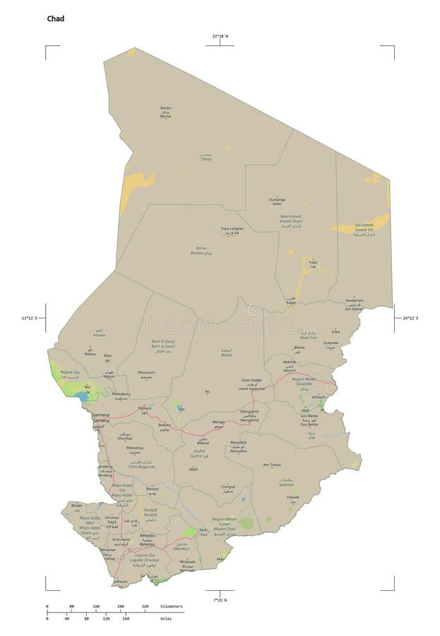 Chad Shape on White. Topo German Stock Illustration - Illustration of ...