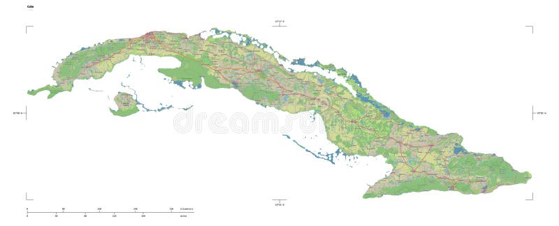 Cuba Shape on White. Topo German Stock Illustration - Illustration of ...