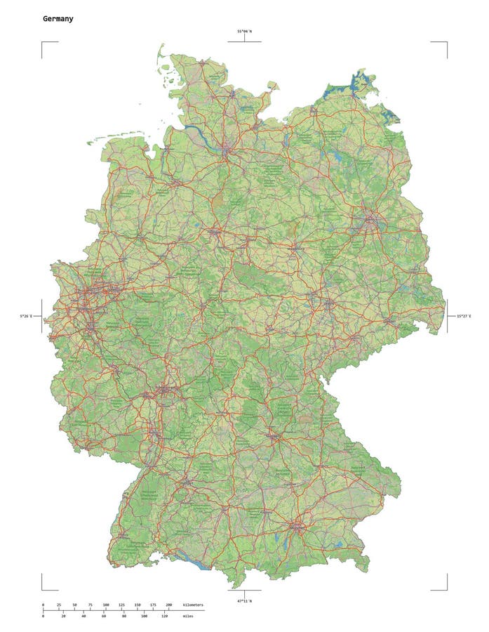 Germany Shape on White. Topo German Stock Illustration - Illustration ...