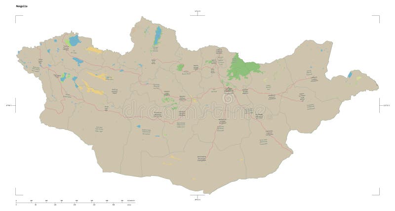 Mongolia Shape on White. Topo German Stock Illustration - Illustration ...
