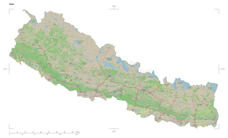 Nepal Shape on White. Topo German Stock Illustration - Illustration of ...