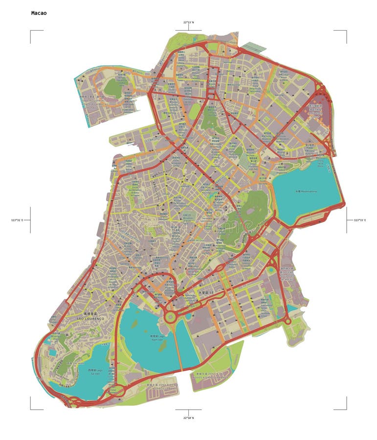 Macao Shape on White. Topo Humanitarian Stock Illustration ...