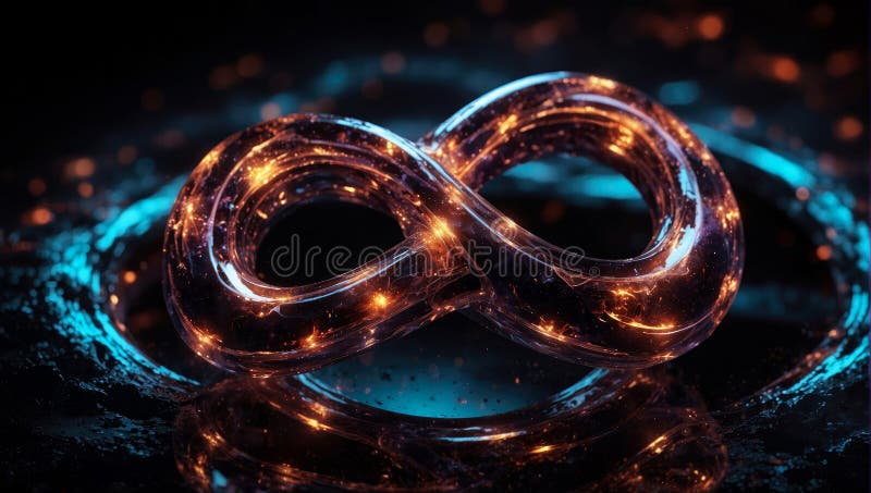Shape of Transparent Infinity Symbol Filled with Fire Nebulae and ...