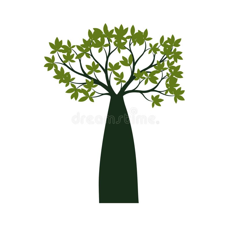 Shape of Tree. African Baobab. Vector Illustration Stock Illustration ...