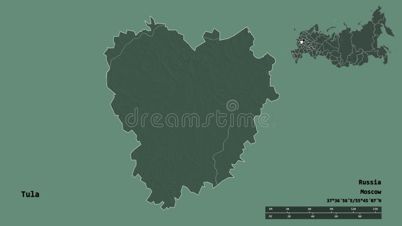 Tula, Region of Russia, Zoomed. Administrative Stock Illustration ...