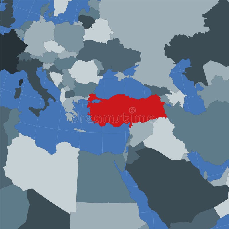 Shape of the Turkey in Context of Neighbour. Stock Vector ...