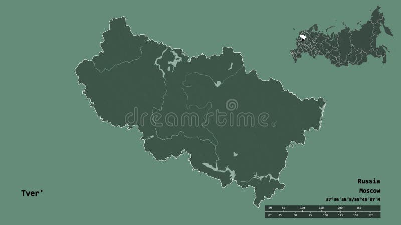Tver , Region of Russia, Zoomed. Administrative Stock Illustration ...