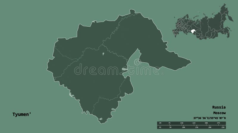 Tyumen , Region of Russia, Zoomed. Administrative Stock Illustration ...