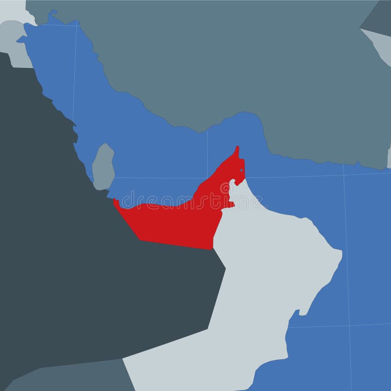 Shape of the UAE in Context of Neighbour. Stock Vector - Illustration ...