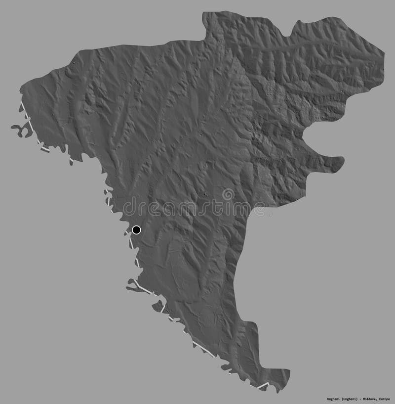 Ungheni, District of Moldova, Zoomed. Relief Stock Illustration ...