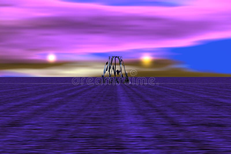 Shape Unknown Form in Abstract Landscape Picture for Title 3d Rendering ...