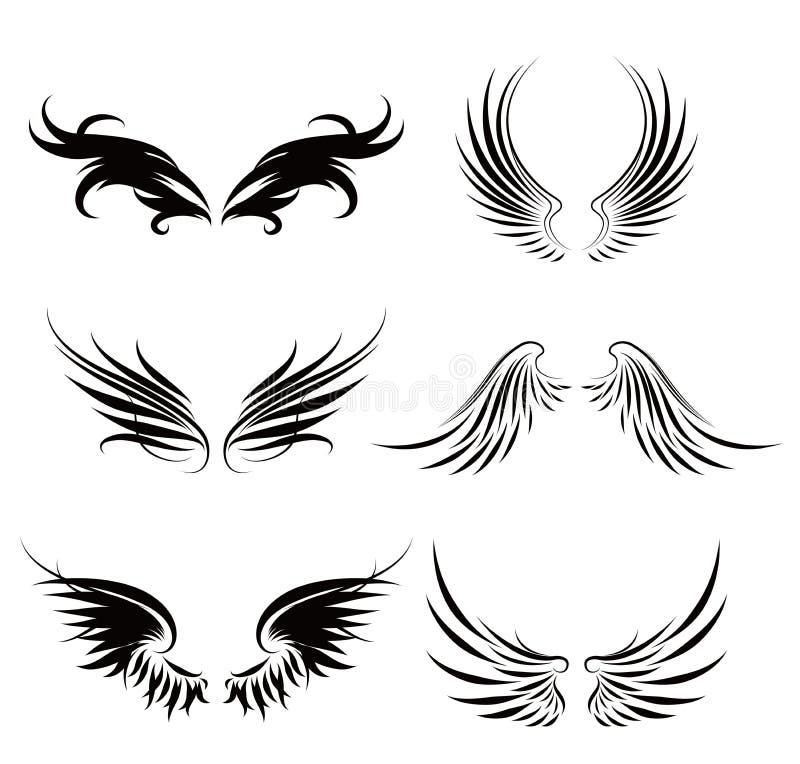 Shape of wings stock vector. Illustration of shape, icons - 110582983