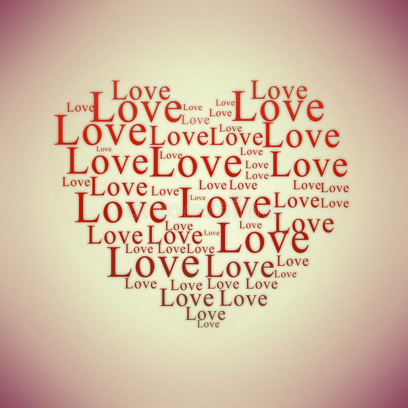 Shape, Words and Text in Heart for Love for Support, Valentines Day and ...