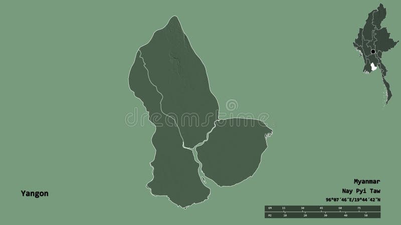 Yangon Region map vector stock vector. Illustration of background ...