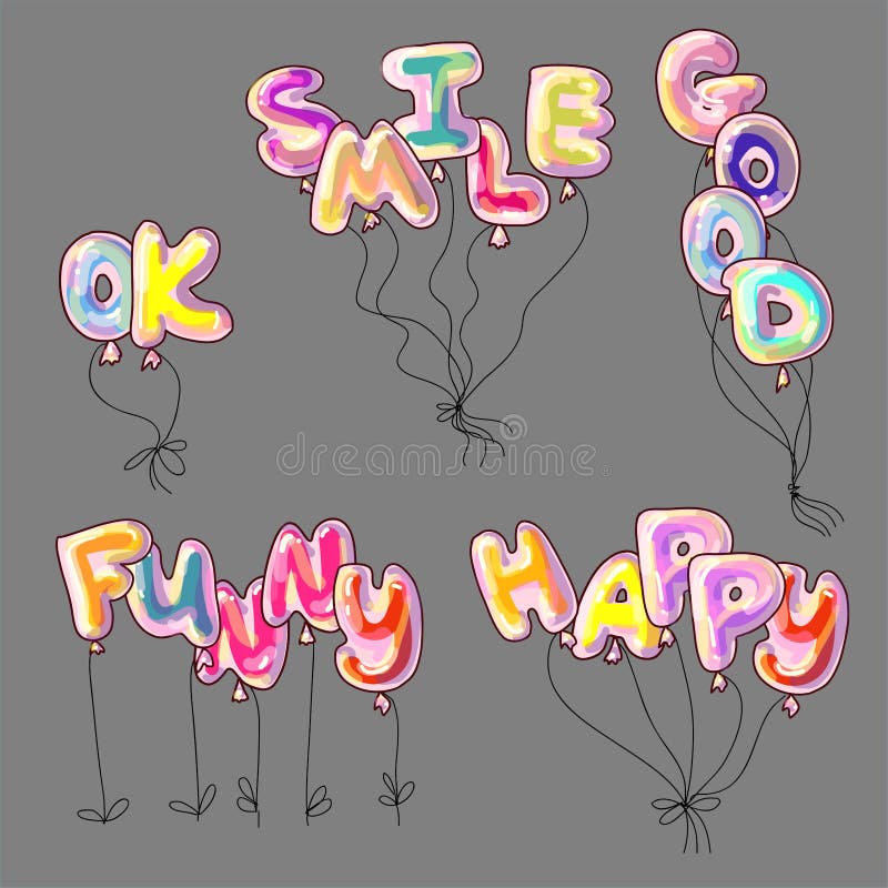 Shaped balloons word stock vector. Illustration of element - 61683507