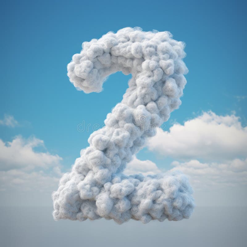 3d Clouds Creating Number Two in Explosive Wildlife Style Stock ...