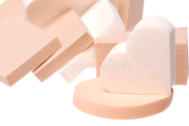 Shaped Facial Sponges Macro Isolated Stock Photo - Image of shaped ...