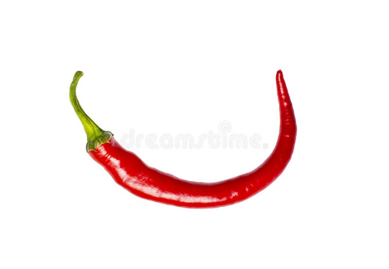 Shaped Hot Chili Pepper on White, Isolated, Top View Stock Photo ...