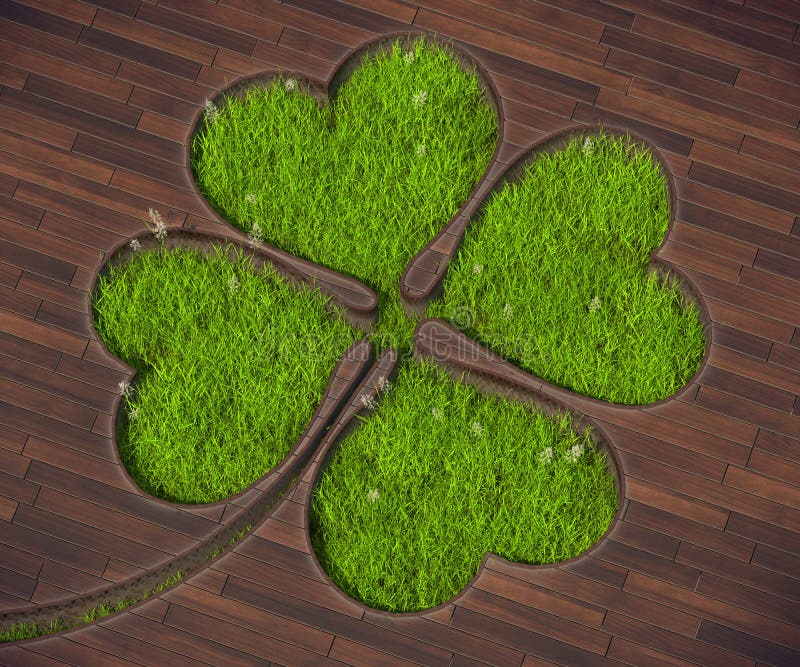 Shaped lawn clover stock illustration. Illustration of natural - 66259291