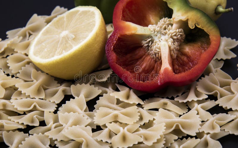 Shaped Pasta and Plain Pasta. Pasta with Different Shapes with ...