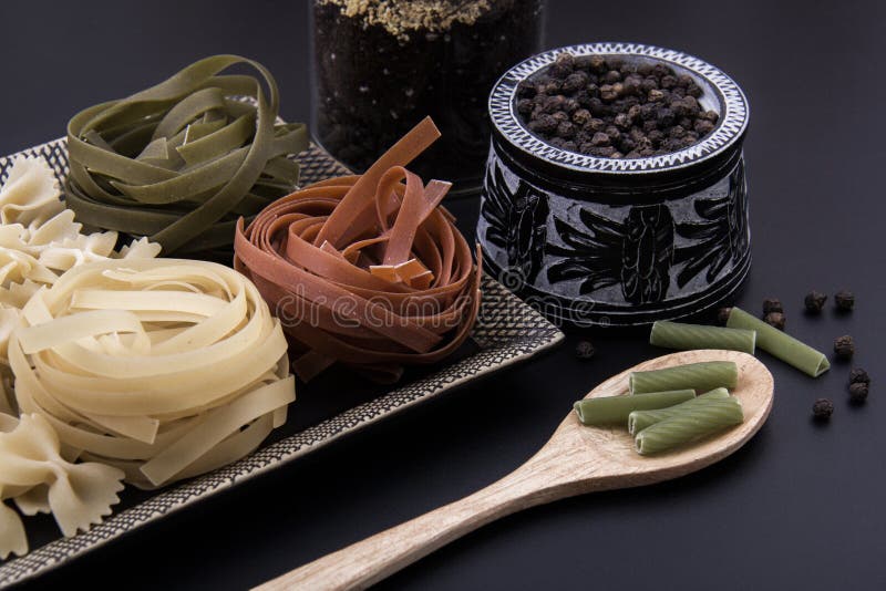 Shaped Pasta and Plain Pasta. Pasta with Different Shapes with ...