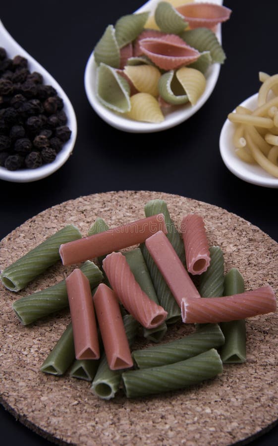 Shaped Pasta and Plain Pasta. Pasta with Different Shapes with ...