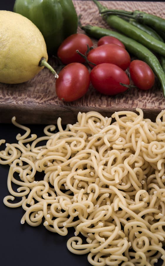 Shaped Pasta and Plain Pasta. Pasta with Different Shapes with ...