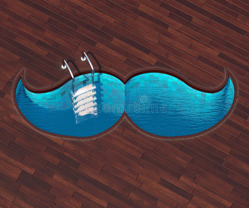 Shaped pool mustache stock illustration. Illustration of fashioned ...