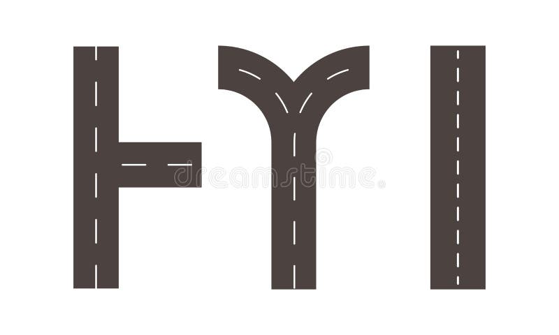 Shaped Road As Wide Way Surface for Vehicle Vector Set Stock Vector ...