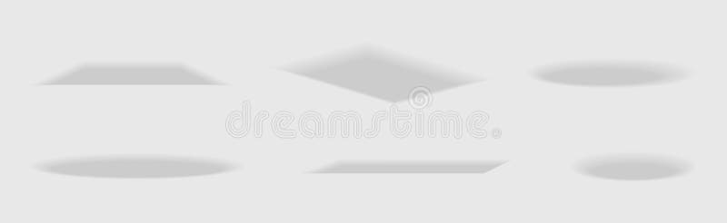 Shaped Shadow Effects and Shades Falling from Objects on Floor Vector ...