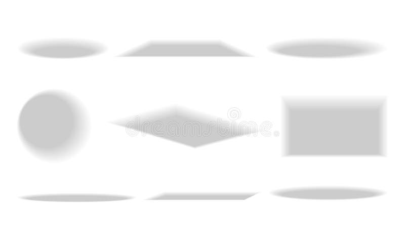Shaped Shadows Isolated on White Background Vector Set Stock Vector ...