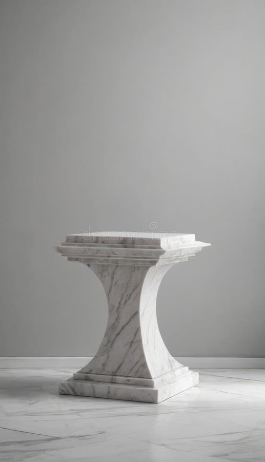 Shaped Stand Made of Light Marble. Product Stand and Podium for Display ...