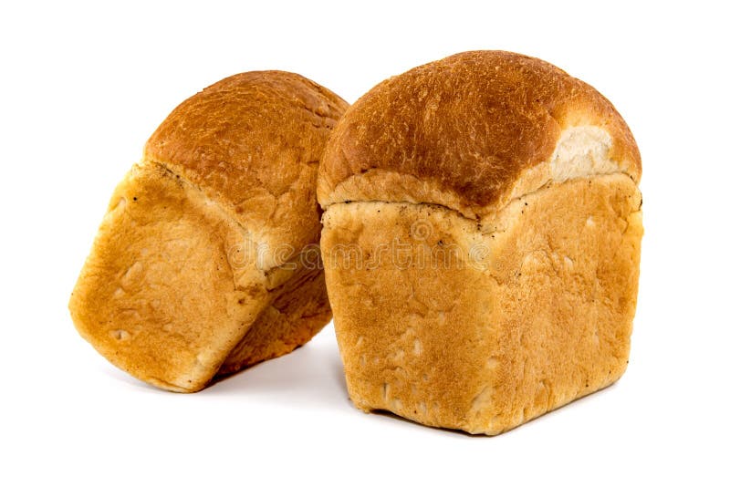 Shaped White Wheat Bread on a White Background. Bakery Products Stock ...