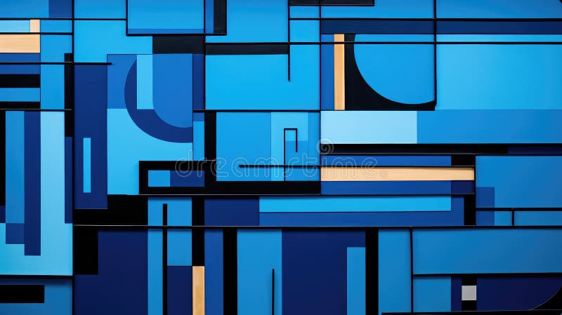 Shapes blue graphic stock illustration. Illustration of aesthetic ...