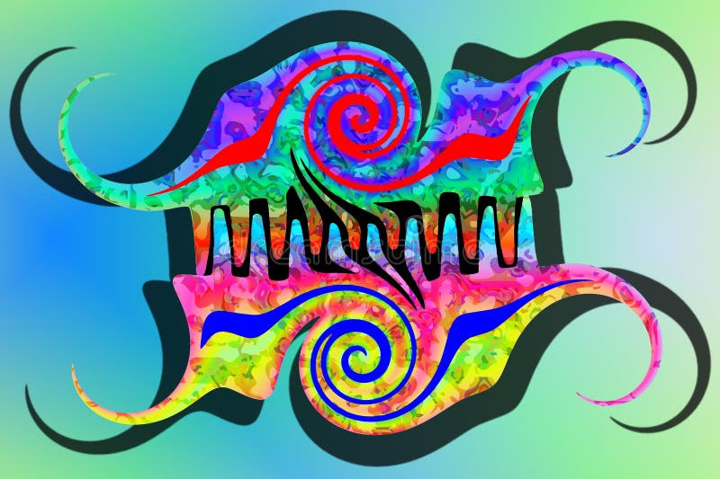 Colors and Shapes, Abstract Computer Art Created Manually Stock ...