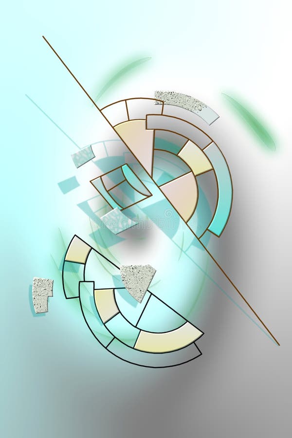 Shapes and Colors, Abstract Computer Art Created Manually Stock ...