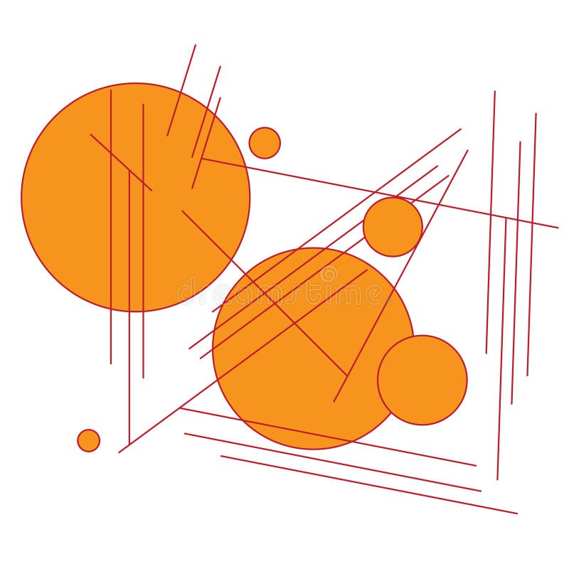Shapes coming together - 4 stock illustration. Illustration of orange ...