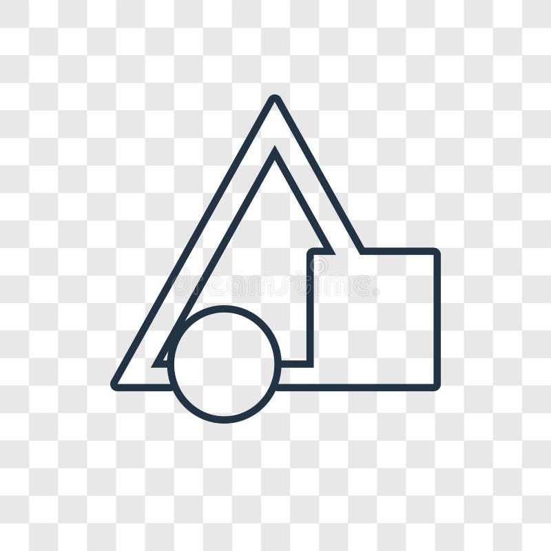 Shapes Concept Vector Linear Icon Isolated on Transparent Background ...