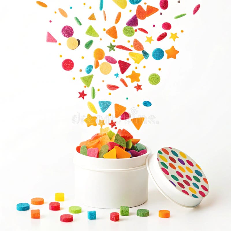 Shapes Exploding from Container Stock Illustration - Illustration of ...