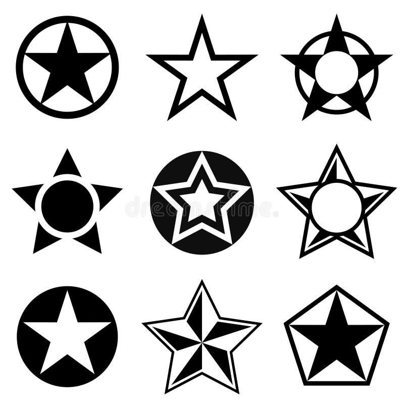 Five-pointed Stars. Vector Logo Template Set. Stock Vector ...