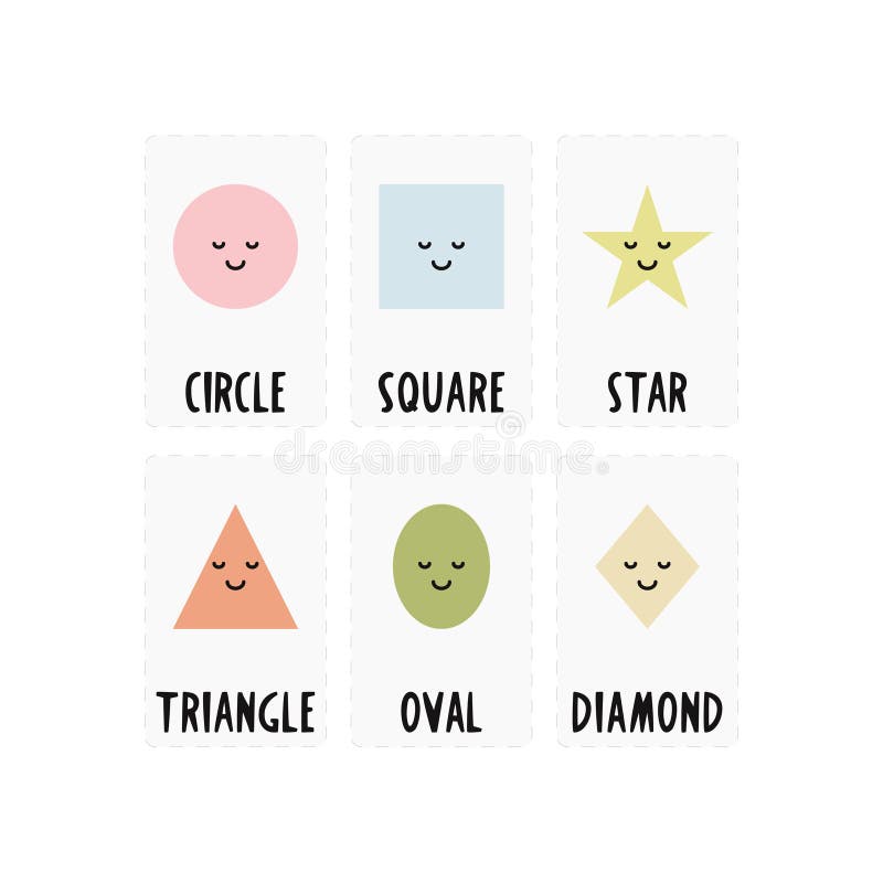 6 Shapes Flashcards for Kids Stock Vector - Illustration of preschool ...