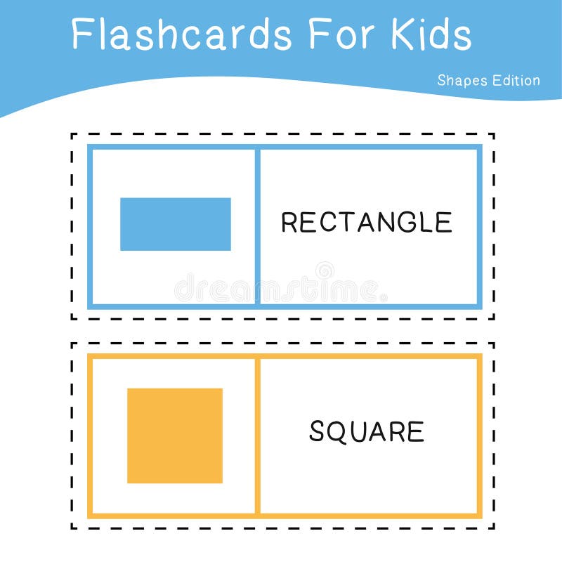 Vector Set of Shapes Flashcards Stock Vector - Illustration of ...
