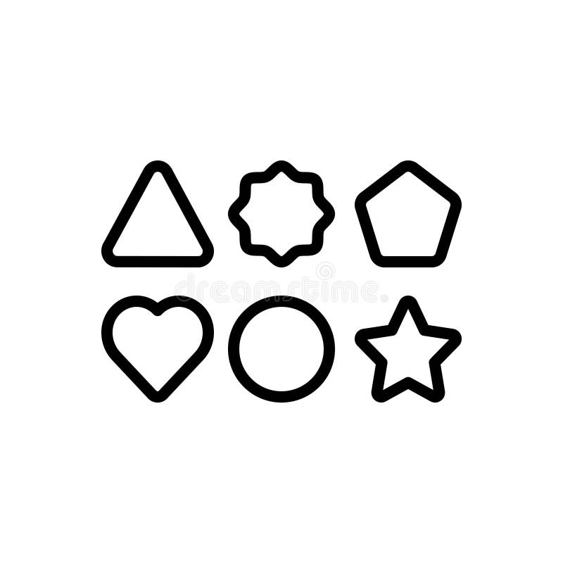 Black Line Icon for Shapes, Feature and Magnitude Stock Illustration ...
