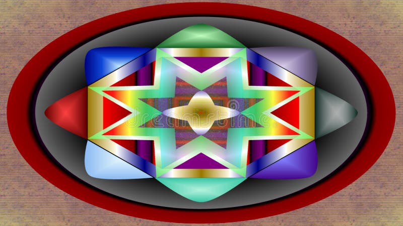 Shapes Mandala in Widescreen Stock Illustration - Illustration of ...