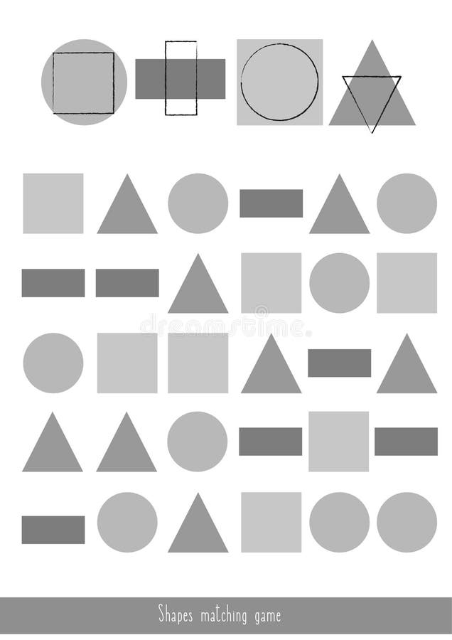 Shapes Matching Game for Kids Stock Vector - Illustration of child ...