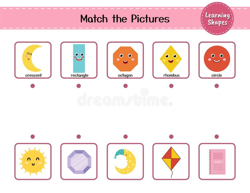 Shapes Matching Game for Kids. Find the Correct Objects Puzzle Stock ...