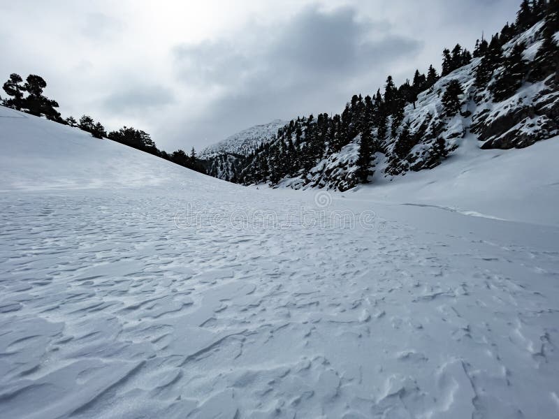 Shapes and Patterns on Snow Caused by Severe Storms Stock Photo - Image ...